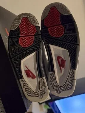 Nike | Shoes | Air Jordan 4 Retro White Black Red | Poshmark
